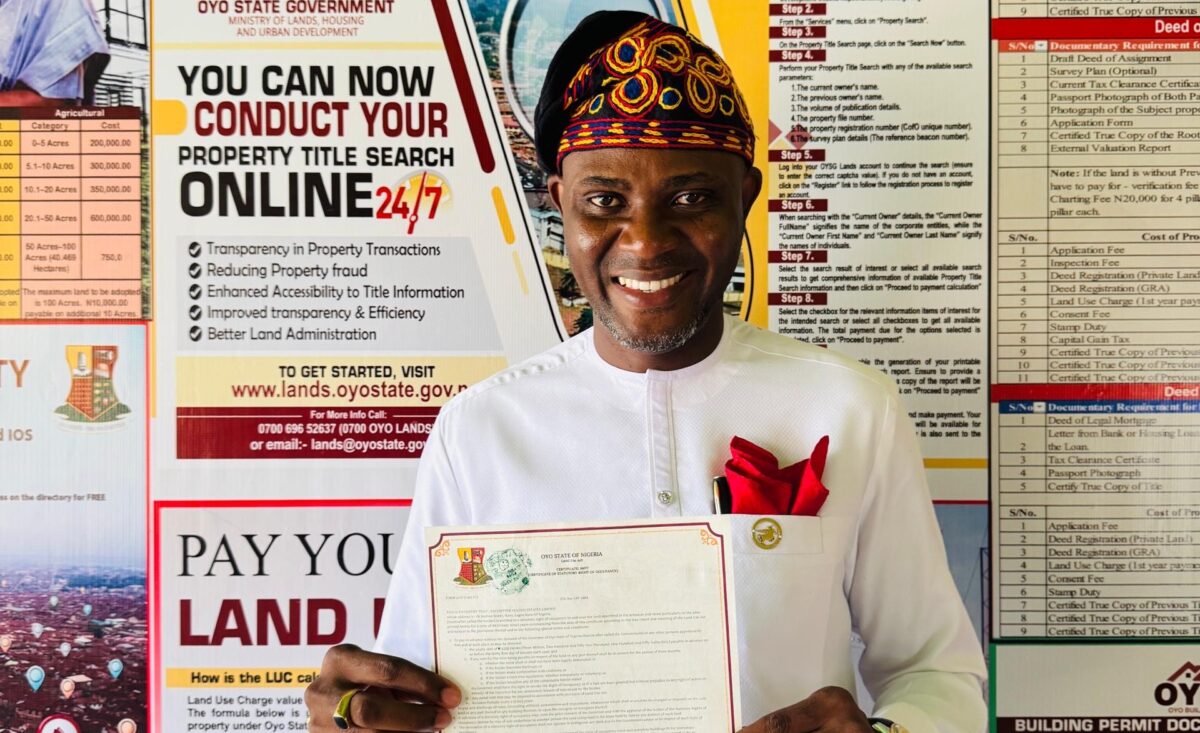 Oyo issued C of O to Rayfield Gardens City Estate Project: Fendini Group